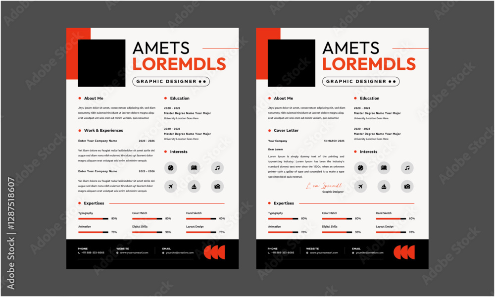 Resume CV. Modern resume template ats friendly. CV and cover letter ...