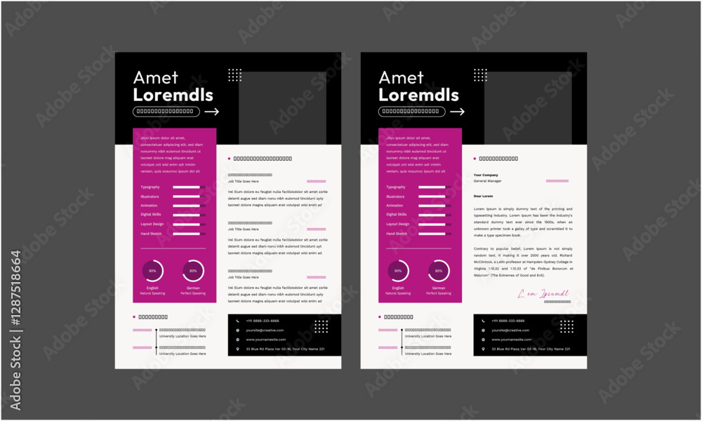 Resume CV. Modern resume template ats friendly. CV and cover letter ...