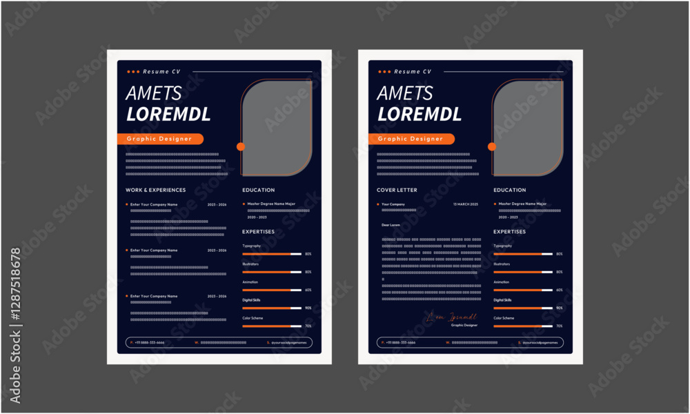 Resume CV. Modern resume template ats friendly. CV and cover letter ...