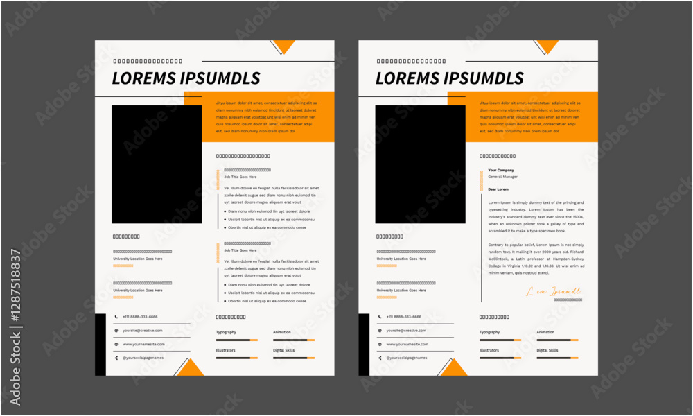 Resume CV. Modern resume template ats friendly. CV and cover letter ...
