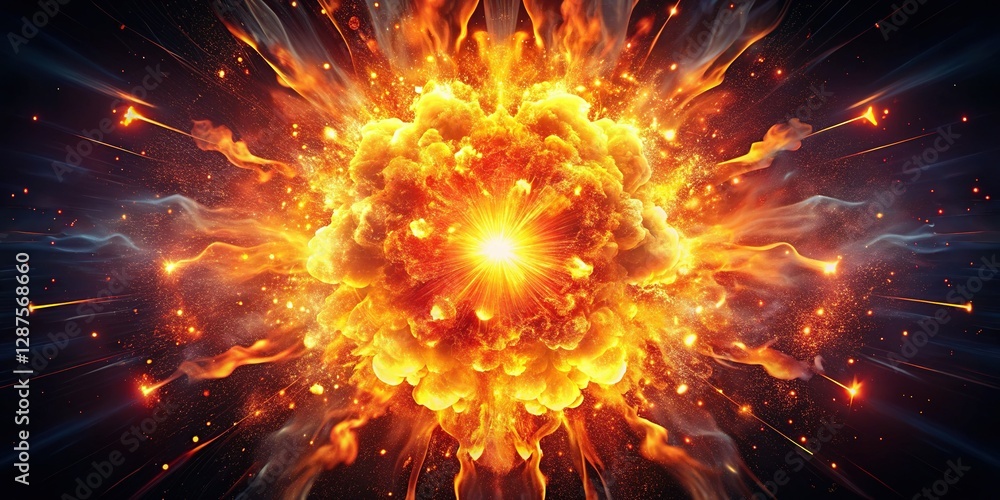Intense Explosion Animation: Fiery Blast with Dynamic Shockwave ...