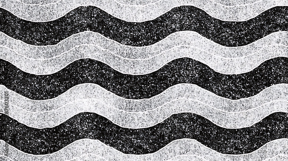 Abstract monochrome pattern with wavy black and white lines, high ...