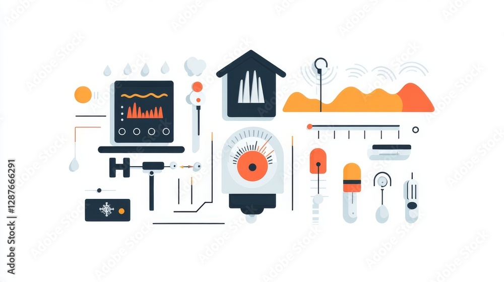 26.A high-resolution illustration of a weather monitoring and ...