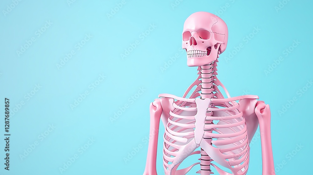 Draw a human rib cage, focusing on the different bones and joints Use a ...