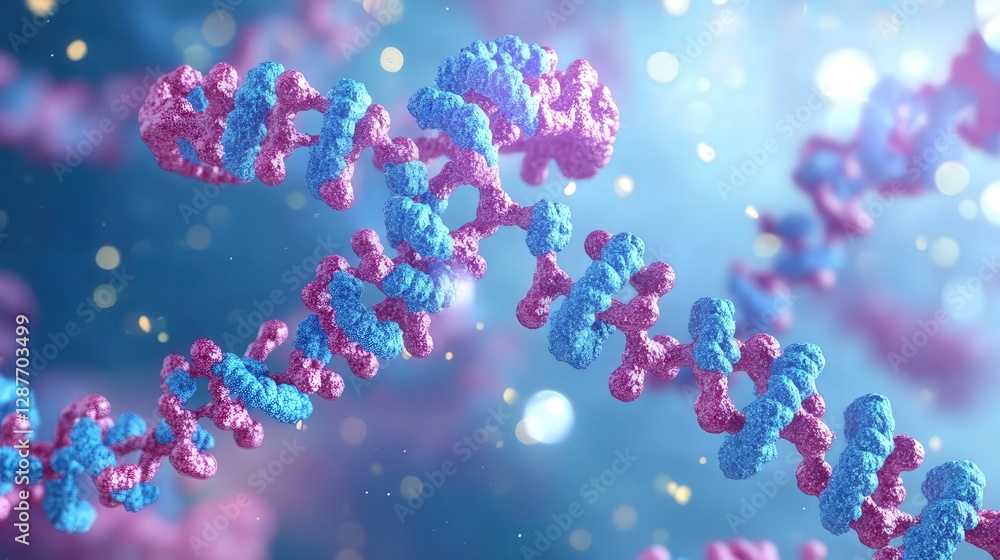 molecular illustration showing the differences between DNA and RNA ...