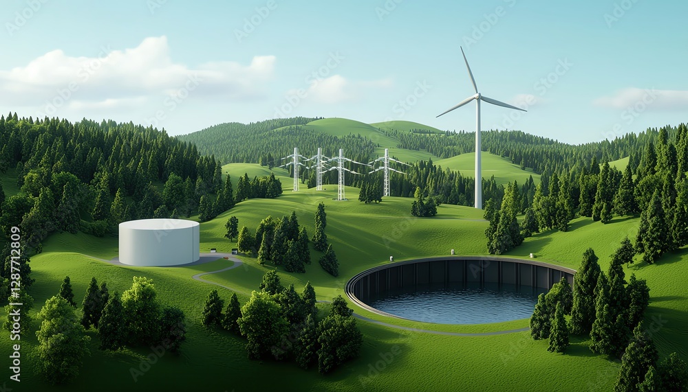 Stock-Illustration „Next-Generation Energy Storage A futuristic concept ...