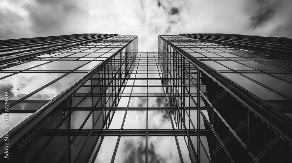 building with the skeletal framework completed, showing the next phase ...