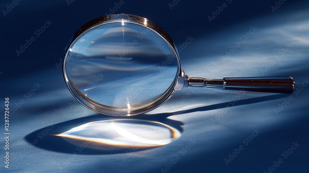 Ilustración de Stock magnifying glass focusing light onto a surface ...