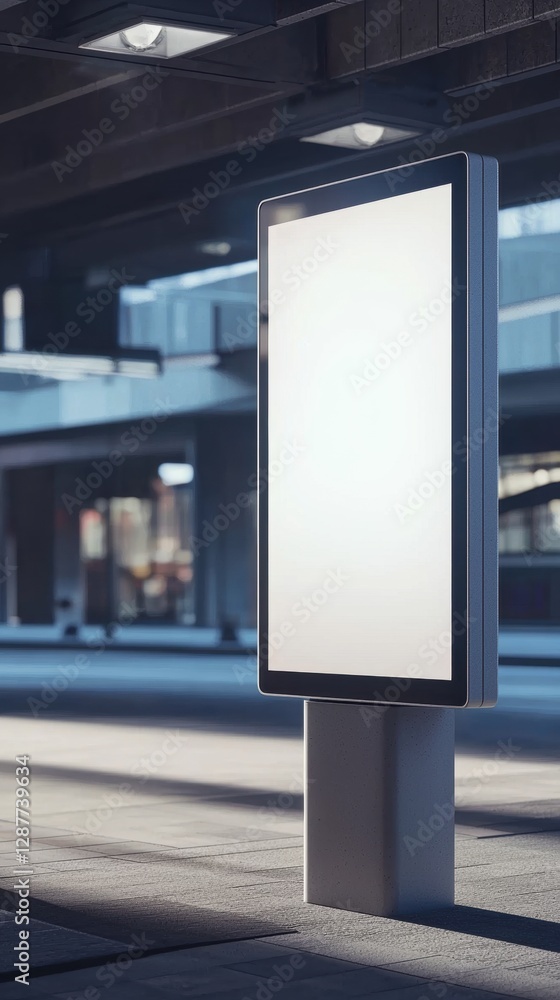 Vertical city billboard mockup; modern 6-sheet digital ad display in ...