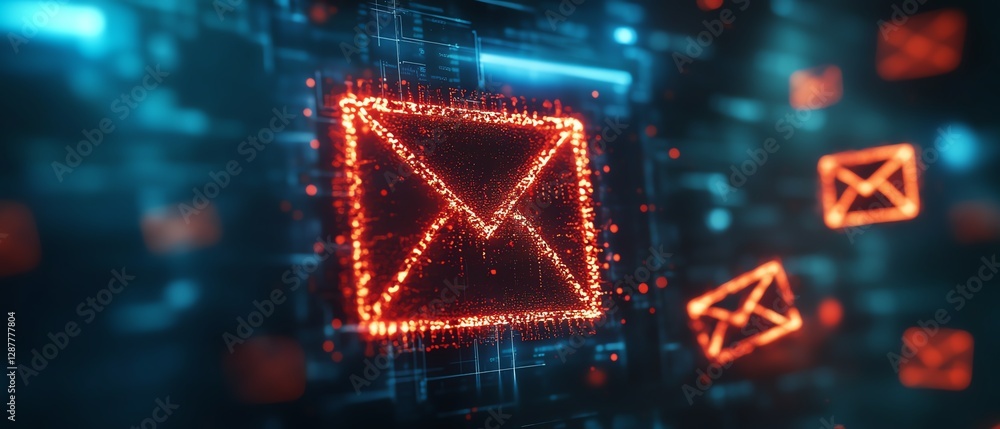 Email inbox showing virusladen spam messages, cybersecurity awareness ...