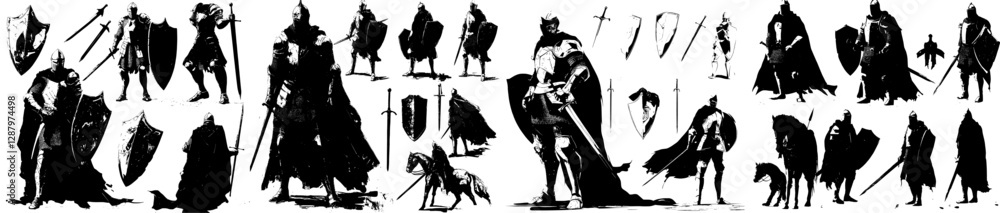 Medieval knights served as warrior mascots and heraldry characters in ...