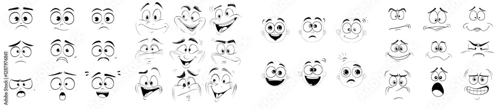 Vector de Stock A cartoon face and blinking eye animation, featuring a ...