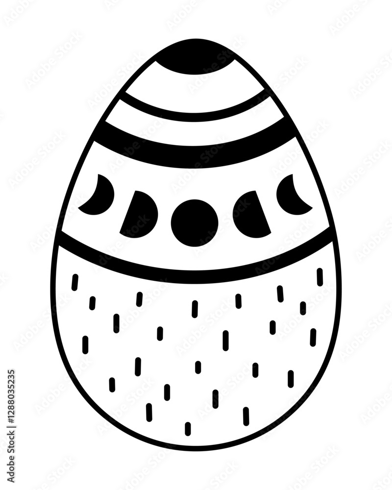 Black and white Easter egg clipart. Easter egg doodle. Happy Easter ...