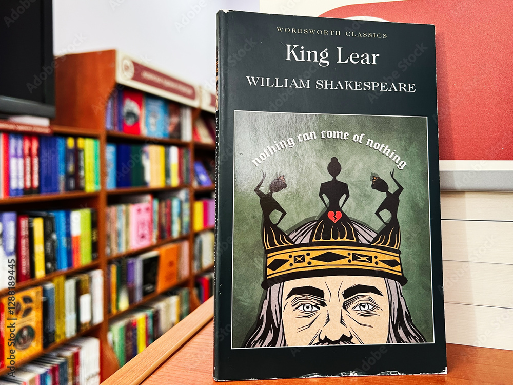 Book display of King Lear by William Shakespeare in a library setting ...