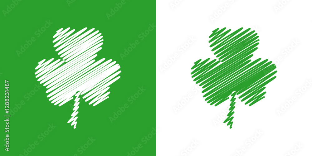 Vector de Stock Día de San Patricio. Logo con silueta de trébol de tres ...