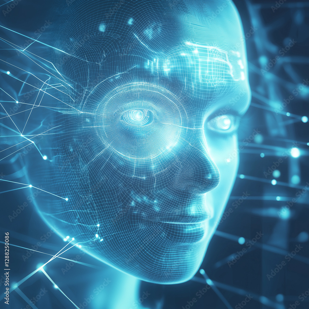 modern white digital security background featuring glowing biometric ...