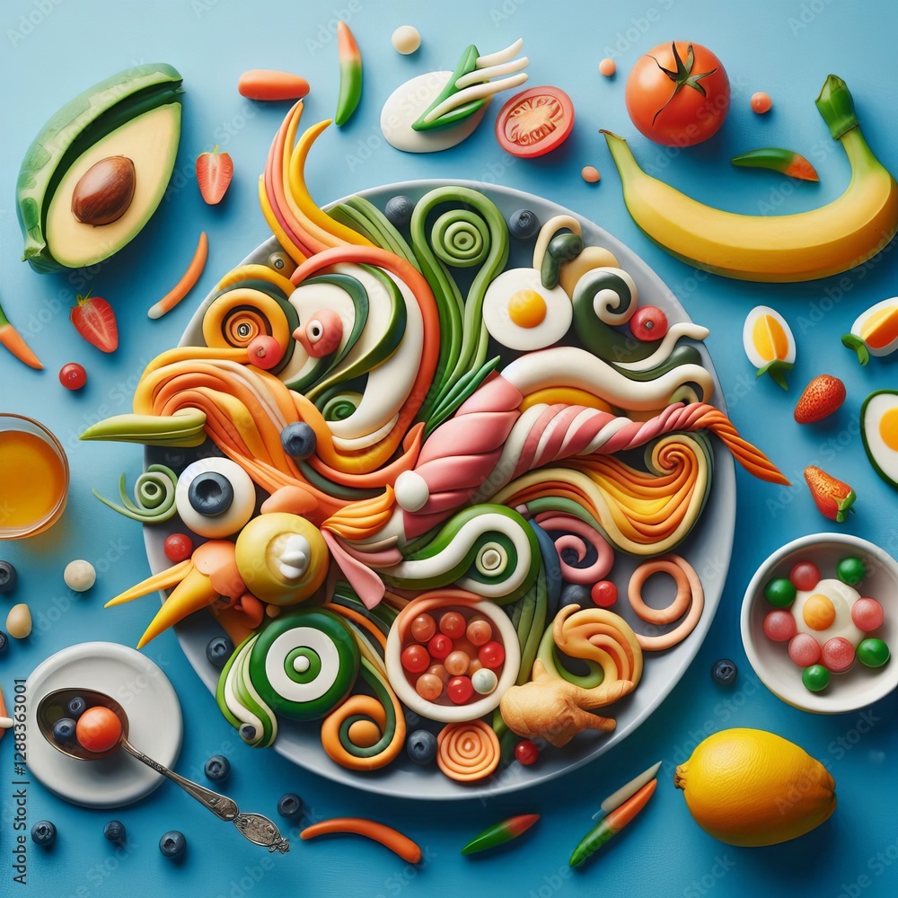 Surrealist Food Design Unexpected shape and color combinations r Stock ...