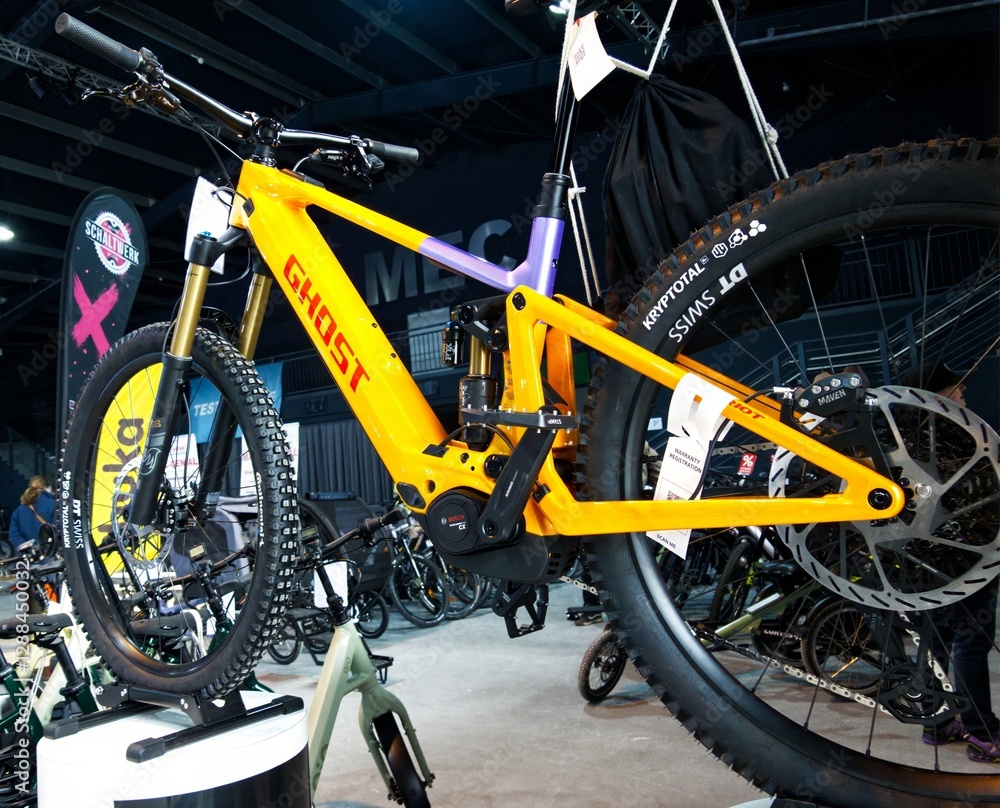 Ghost e-bike in the off-road version, electric MTB with full suspension ...