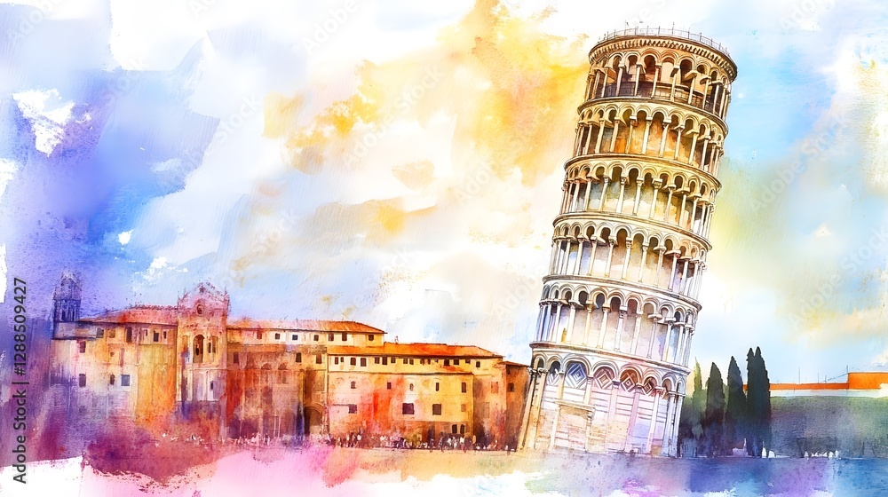 The Leaning Tower of Pisa a renowned historic landmark located in the ...