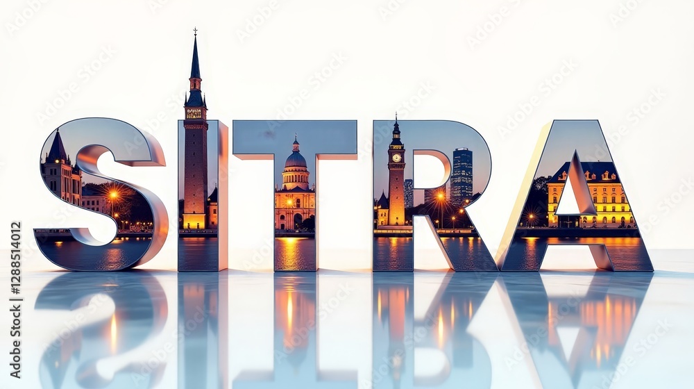 Sitra letters City, Word illustration, travel and tourism in Bahrain ...