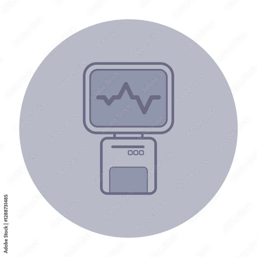 Icon of medical monitoring device with line graph indicating vital ...