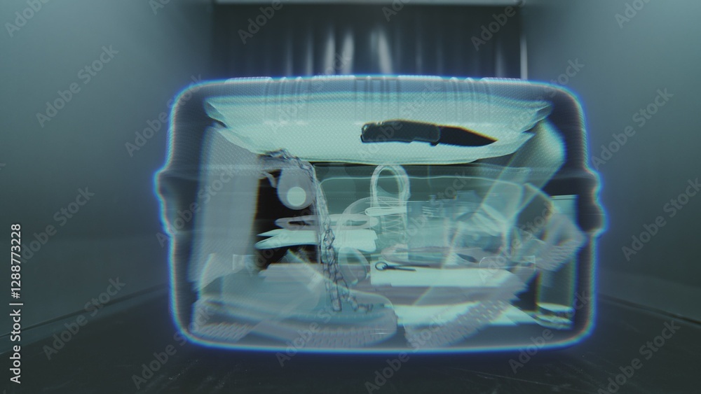 Baggage Screening: Advanced Metal Detector Scanner. VFX Animation ...