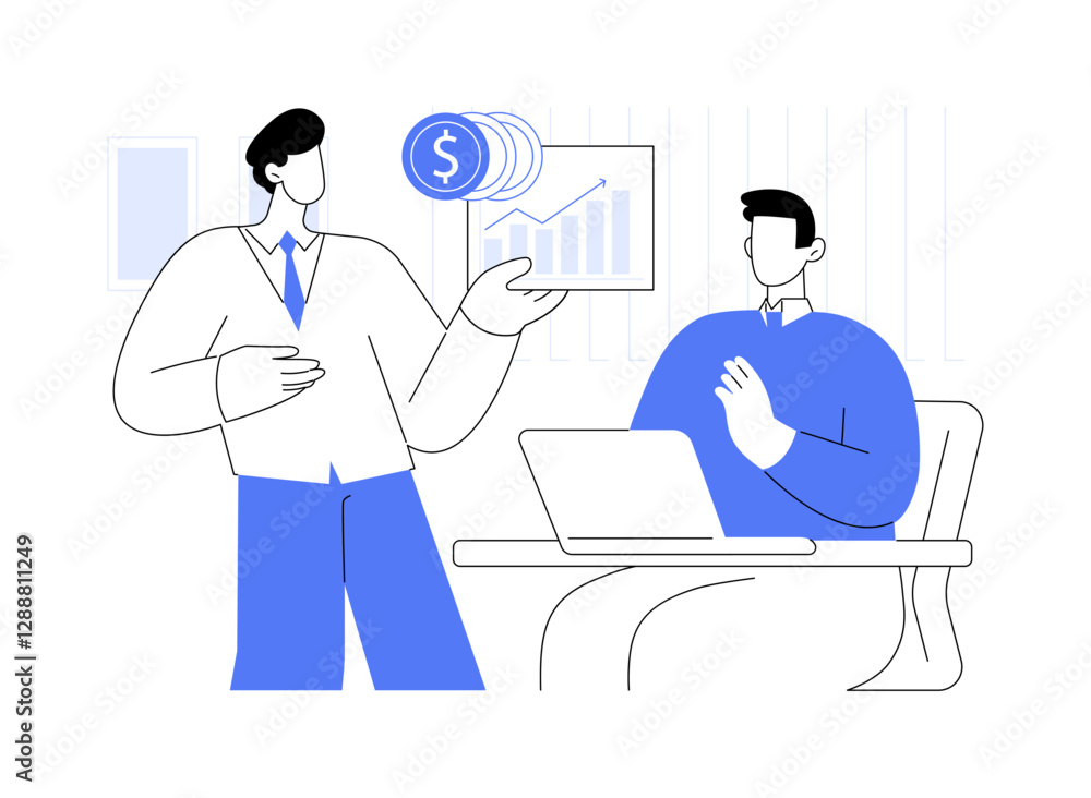 Discussing budget isolated cartoon vector illustrations. Stock Vector ...
