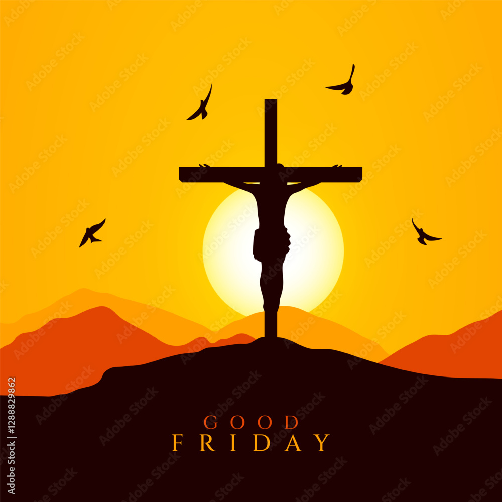 Good Friday Cultural Background For Spiritual Belief And Faith Vector