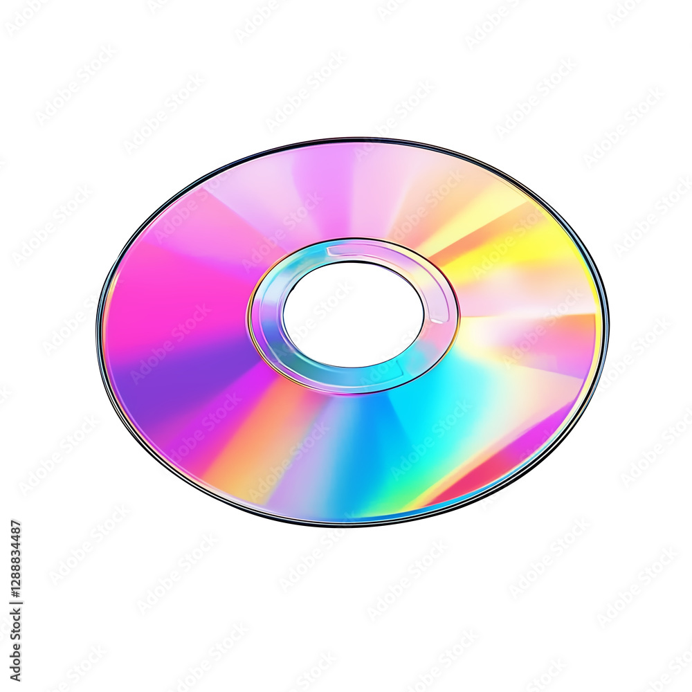 Reflective Compact Disc Showing Spectrum of Colors PNG isolated ...