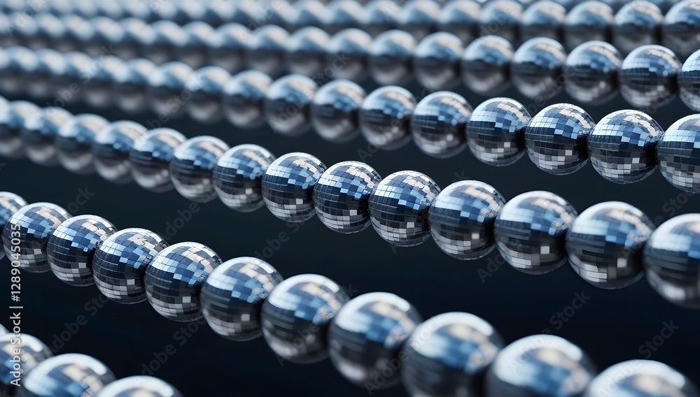 floating pixelated spheres flowing downward for futuristic digital ...