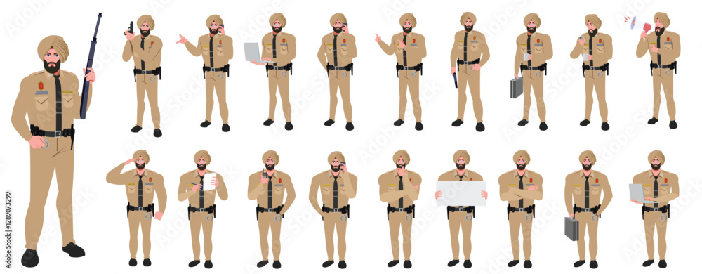 Police Officer Character Design Model Sheet. Man, Character design ...