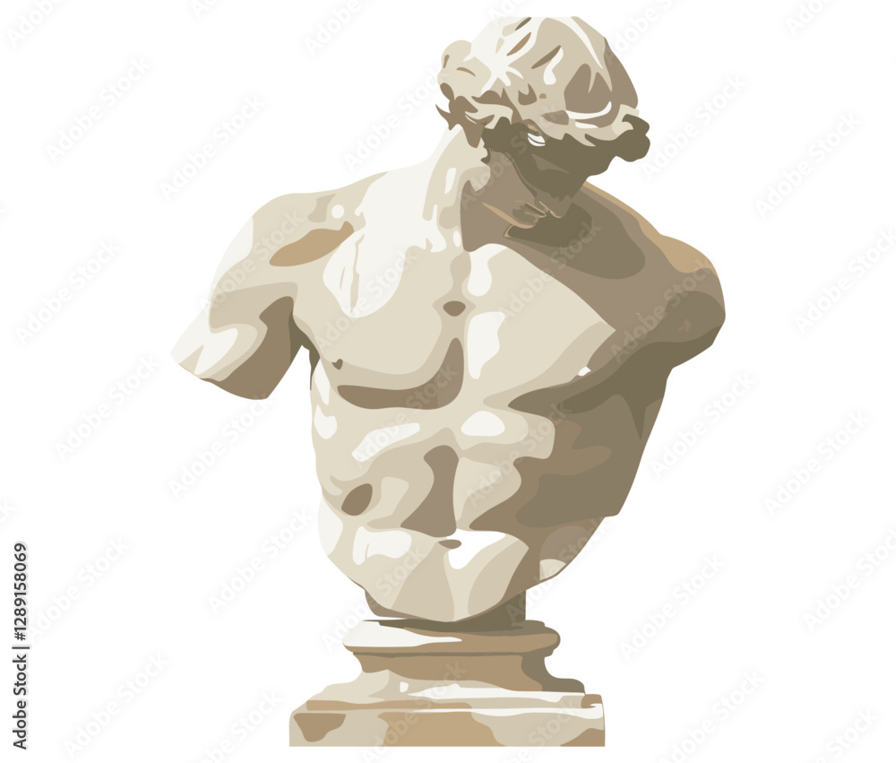 Classical sculpture vector, Belvedere Torso, transparent background ...