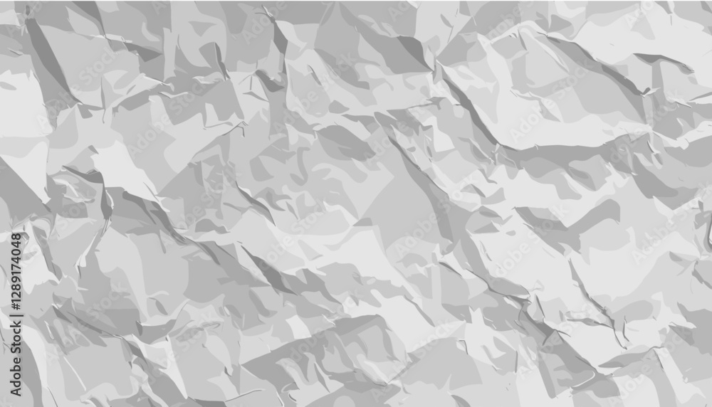 Crumpled paper texture overlay, vector grunge paper, wrinkled sheet ...