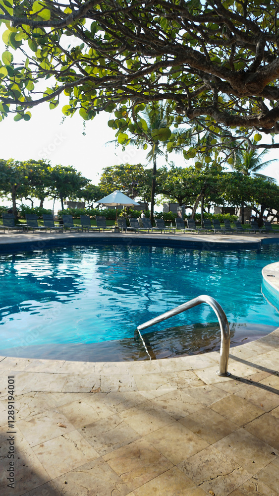 Nusa Dua, Bali, Indonesia - January 18, 2025: Swimming pool with a ...