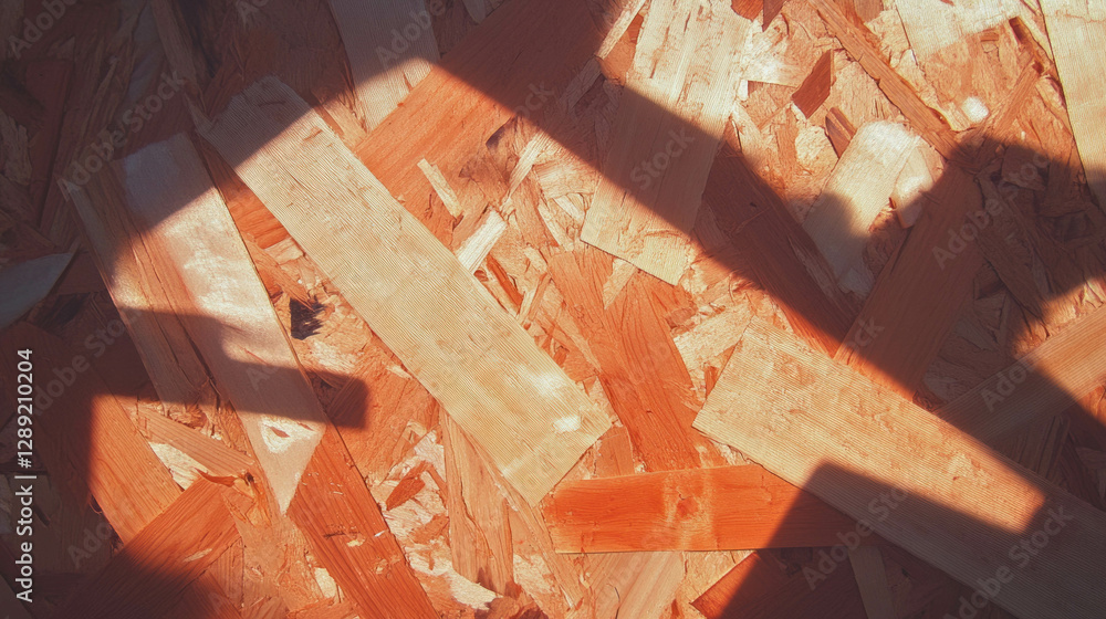 Textured osb surface with uneven strand patterns and varied shades for ...