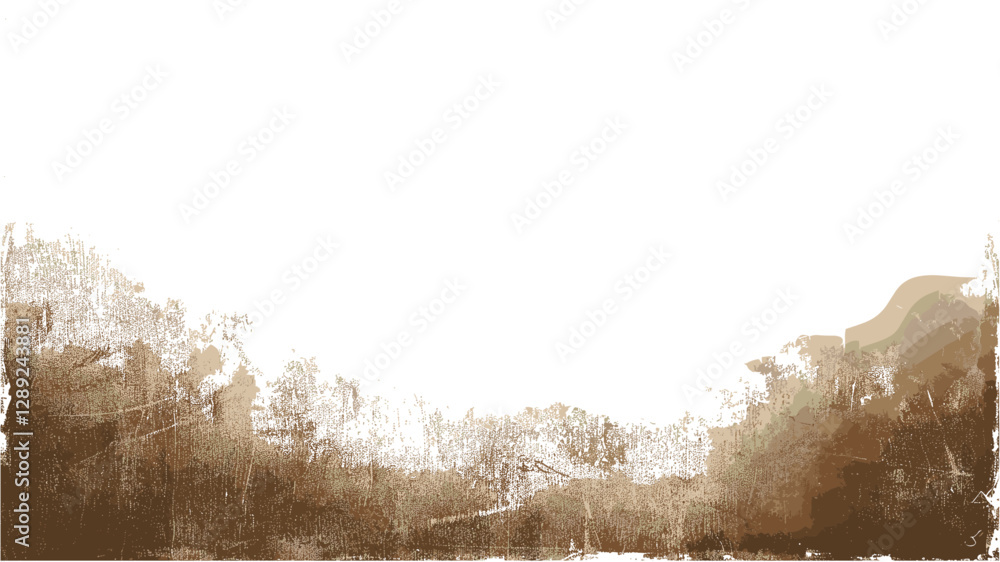 Vector sepia vignette overlay, transparent background, worn-out texture ...