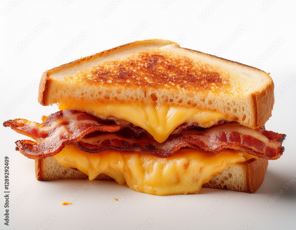 Fotografía de estudio profesional de un sandwich de bacon y queso ...