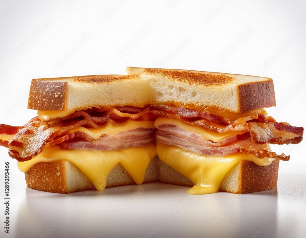Fotografía de estudio profesional de un sandwich de bacon y queso ...