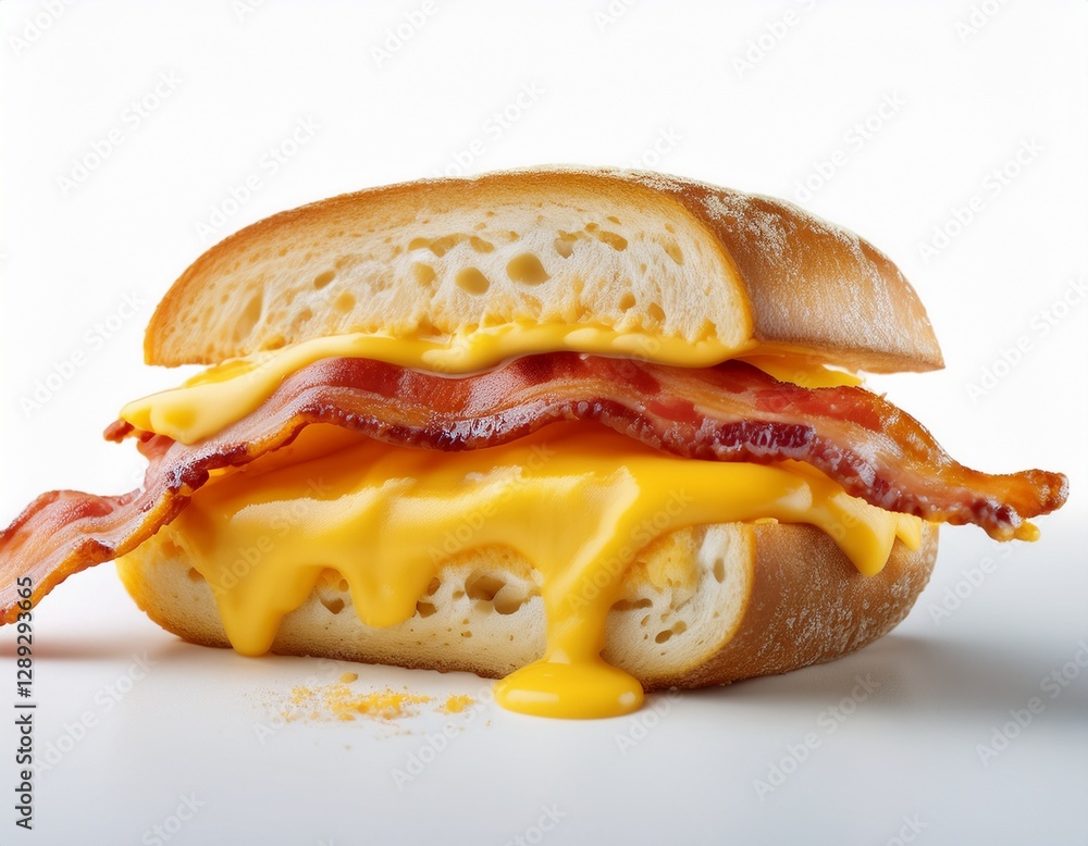 Fotografía de estudio profesional de un sandwich de bacon y queso ...