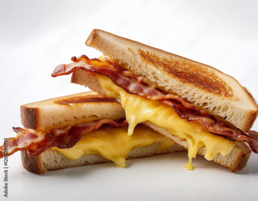 Fotografía de estudio profesional de un sandwich de bacon y queso ...