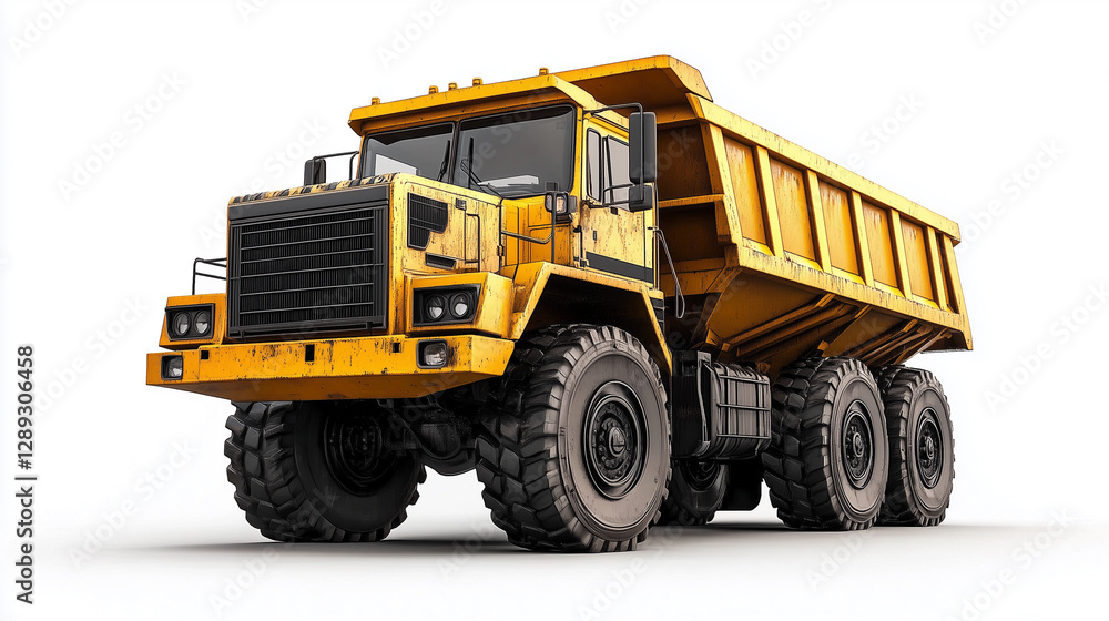 Heavy-Duty Construction Truck on white background for Industrial and ...