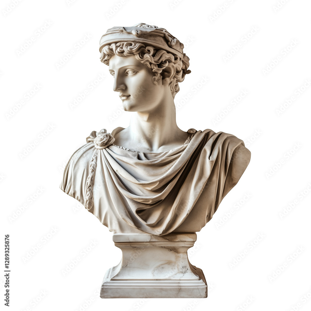 Classical Greek Bust Sculpture of Ancient Roman Figure, cut out Stock ...