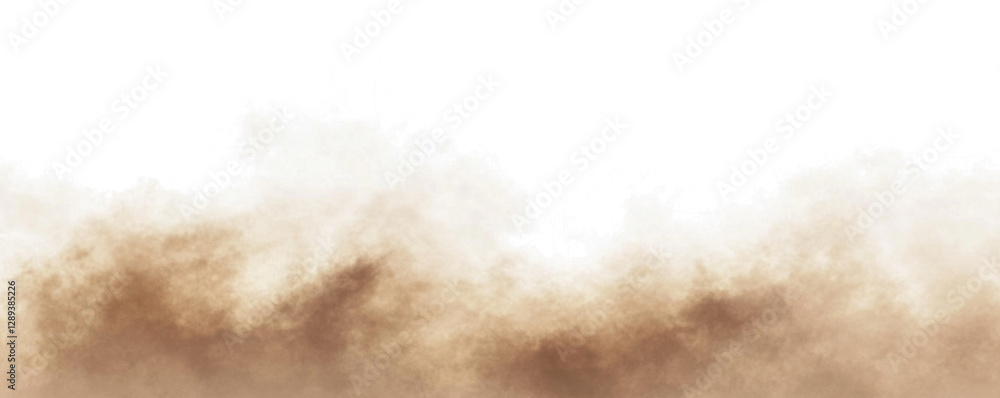 Dust sand soil smoke cloud particles isolated on transparent white ...