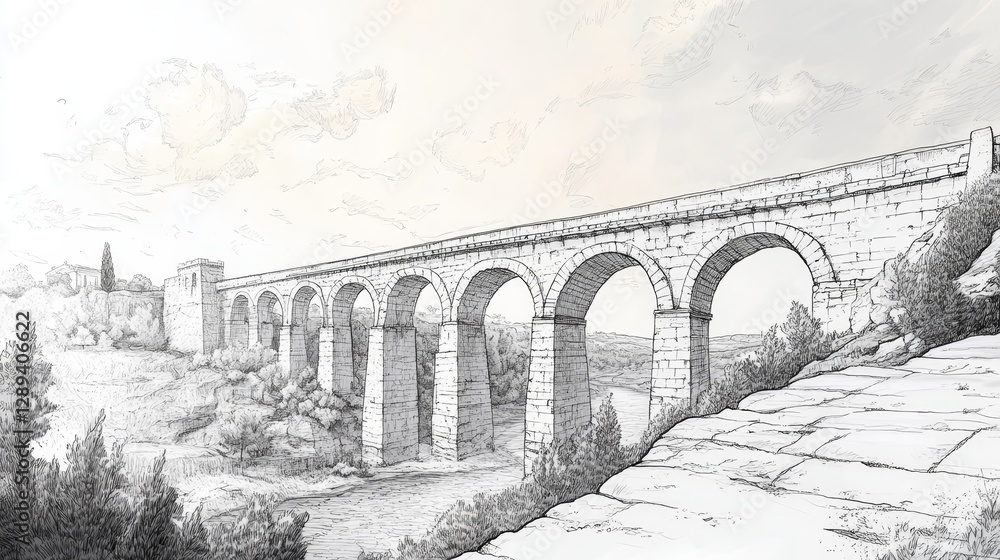 The Pont du Gard is an old Roman aqueduct, a man-made channel to carry ...