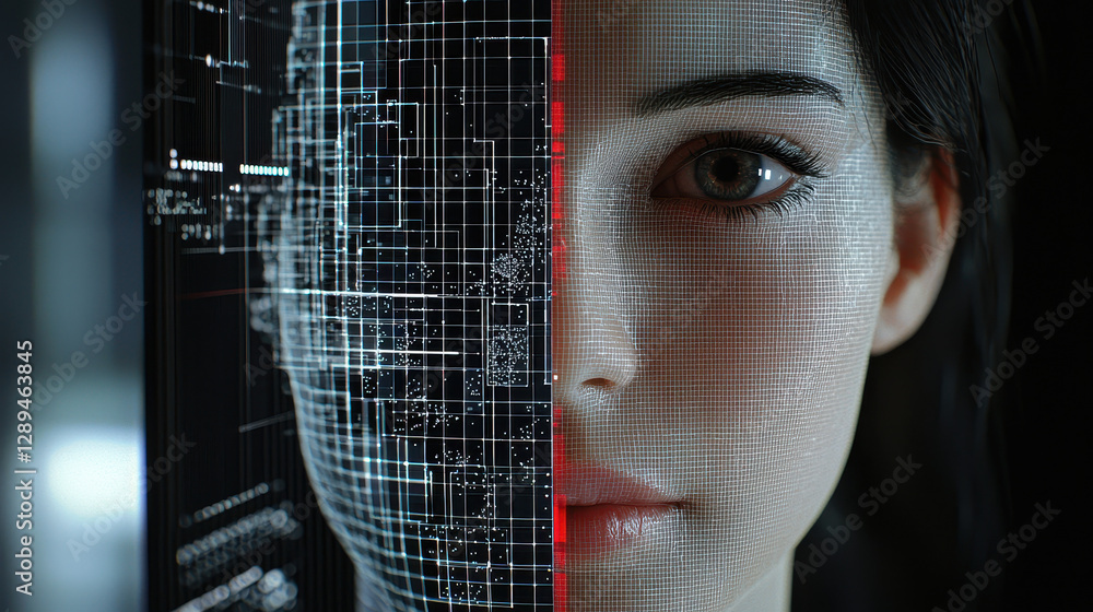 Side by side comparison of real and synthetic face in advanced deepfake ...