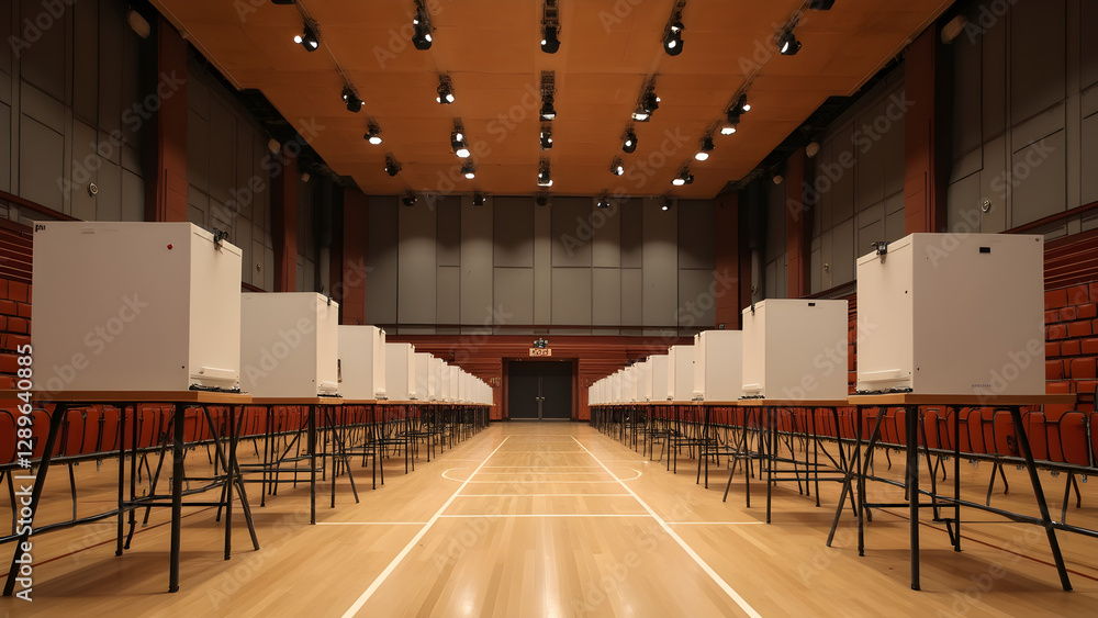 Voting booths in school auditorium. How to set up election booths. Best ...