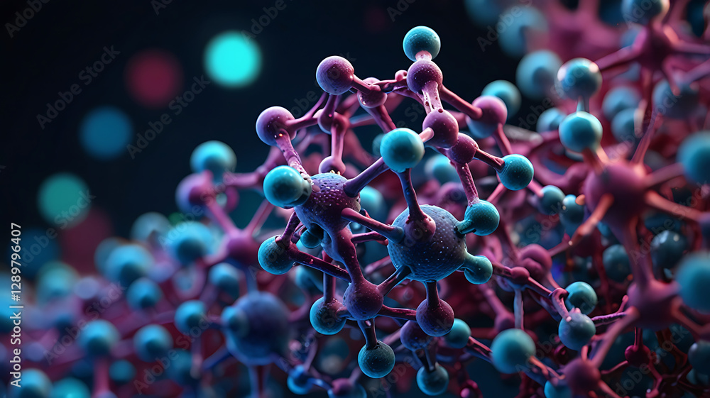 3d illustration of molecule model. Medical Hormonal Science background ...