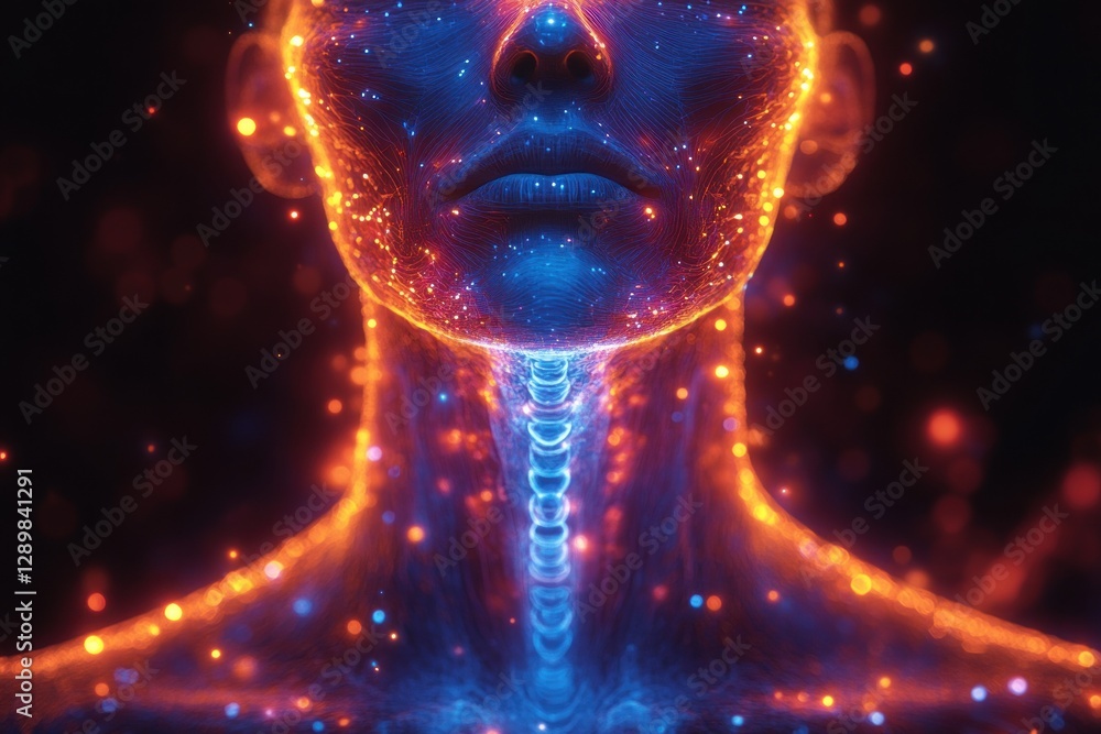 3D Rendering of Thyroid and Parathyroid Glands in Male Anatomy with X ...