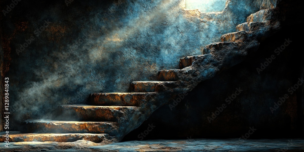 Resurrection of Jesus Christ with Empty Tomb and Crosses Symbolizing ...