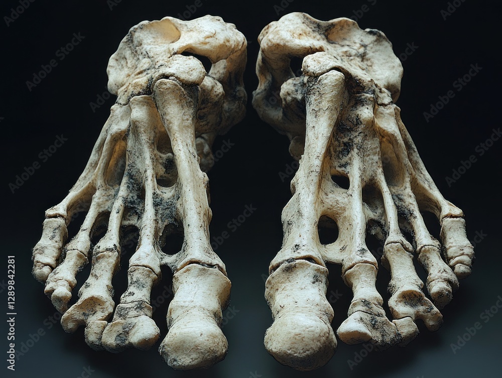 Human Foot Bones Anatomy Illustration 3D View Detailed Labeled Medical ...